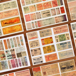 Vintage Tickets Junk Journal Paper, Retro Old Ticket Printable Ephemera ...