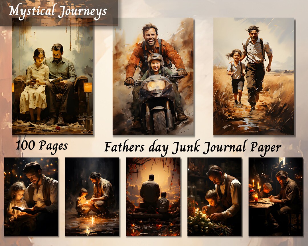 Fathers Day Junk Journal Paper, Dad Family Printable Ephemera, Grandpa ...