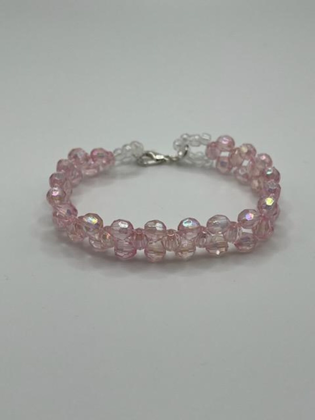 Light Pink Cross Weave Bracelet, Bracelet Length: ~7 and 5/8 Inches ...