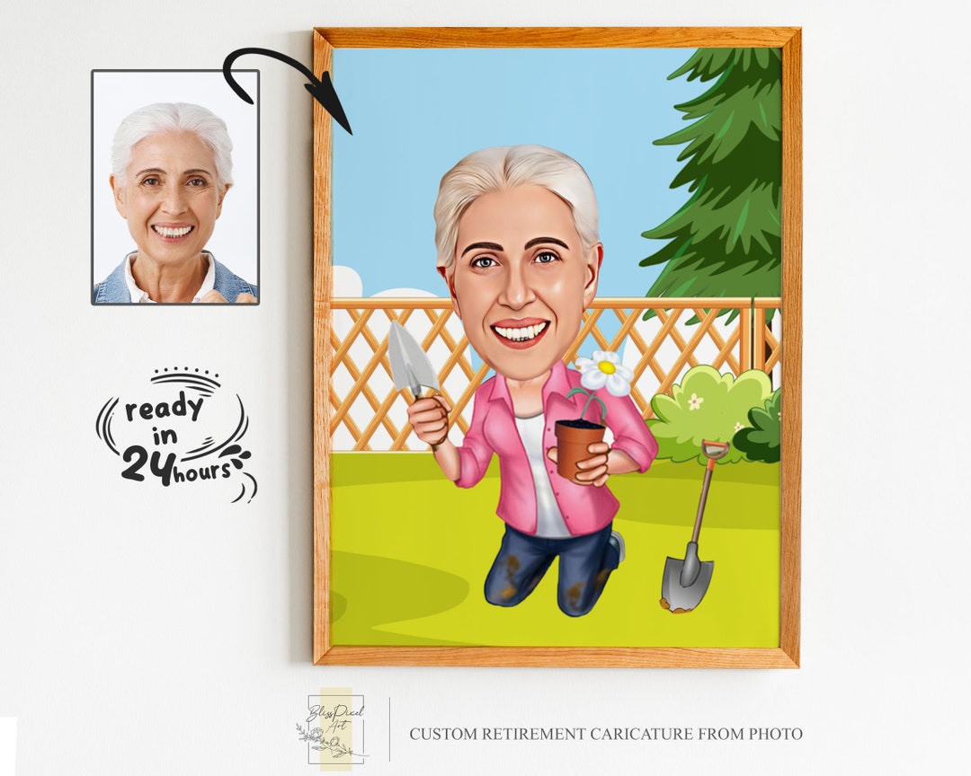 Custom Retirement Cartoon Portrait, Retirement Caricature, Retirement ...