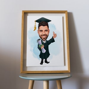 Custom Graduation Cartoon Portrait, Graduation Portrait, Graduation ...
