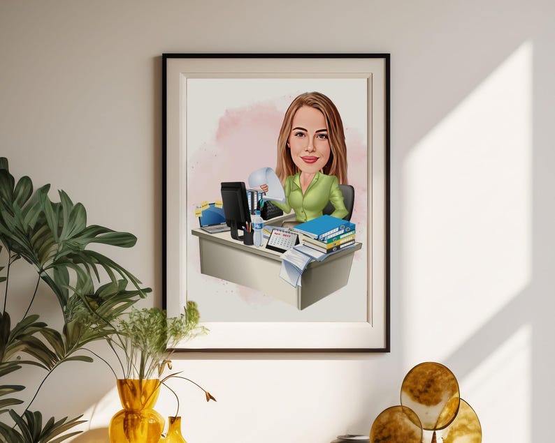 Custom Female Boss Cartoon Portrait, Boss Portrait, Gifts for Boss ...