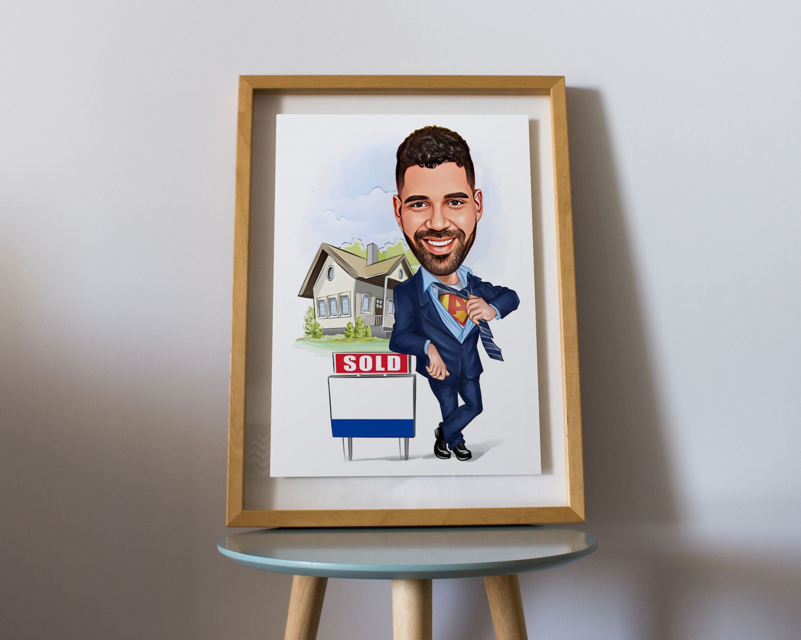 Custom Super Realtor Cartoon Portrait, Realtor Caricature, Realtor Gift ...