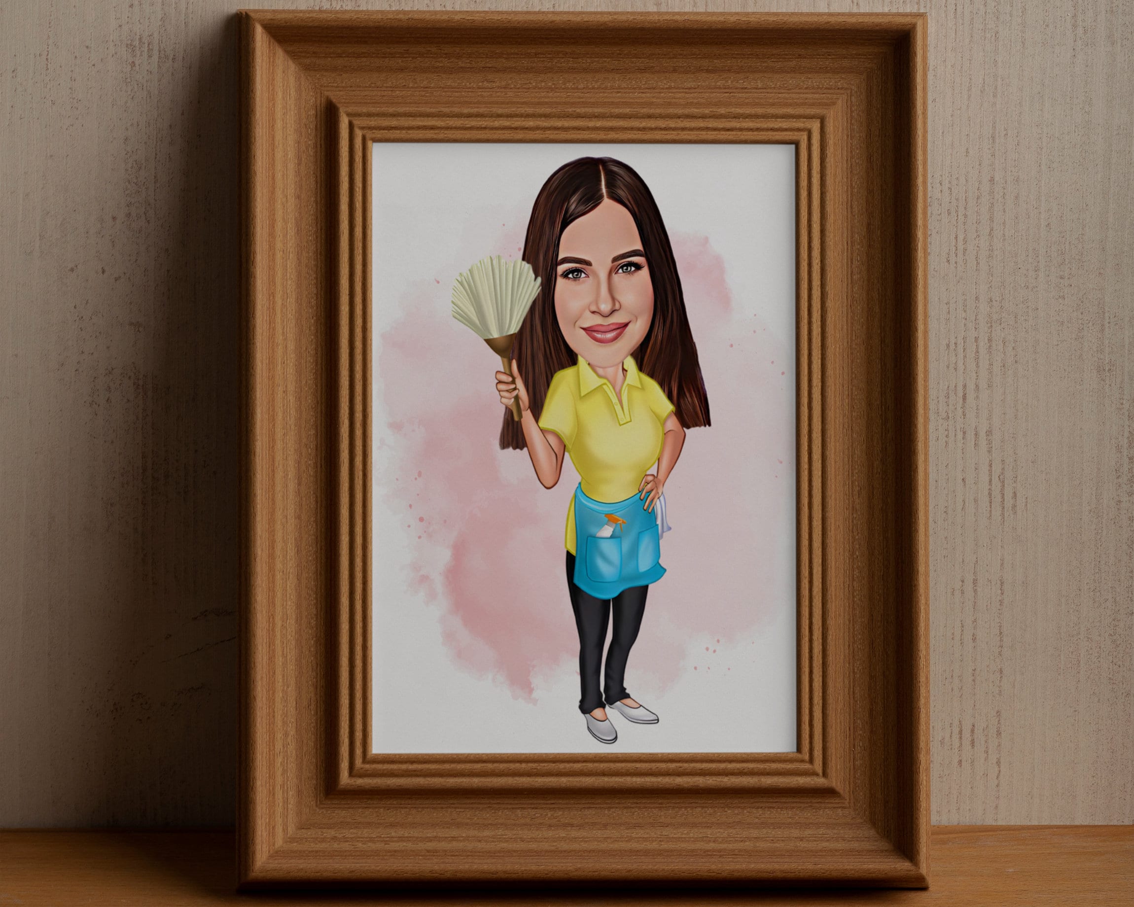 Custom Cleaner Cartoon Portrait, Cleaner Portrait, Gift for Cleaner ...