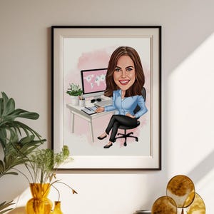 Custom Female Boss Cartoon Portrait, Boss Portrait, Gifts for Boss ...