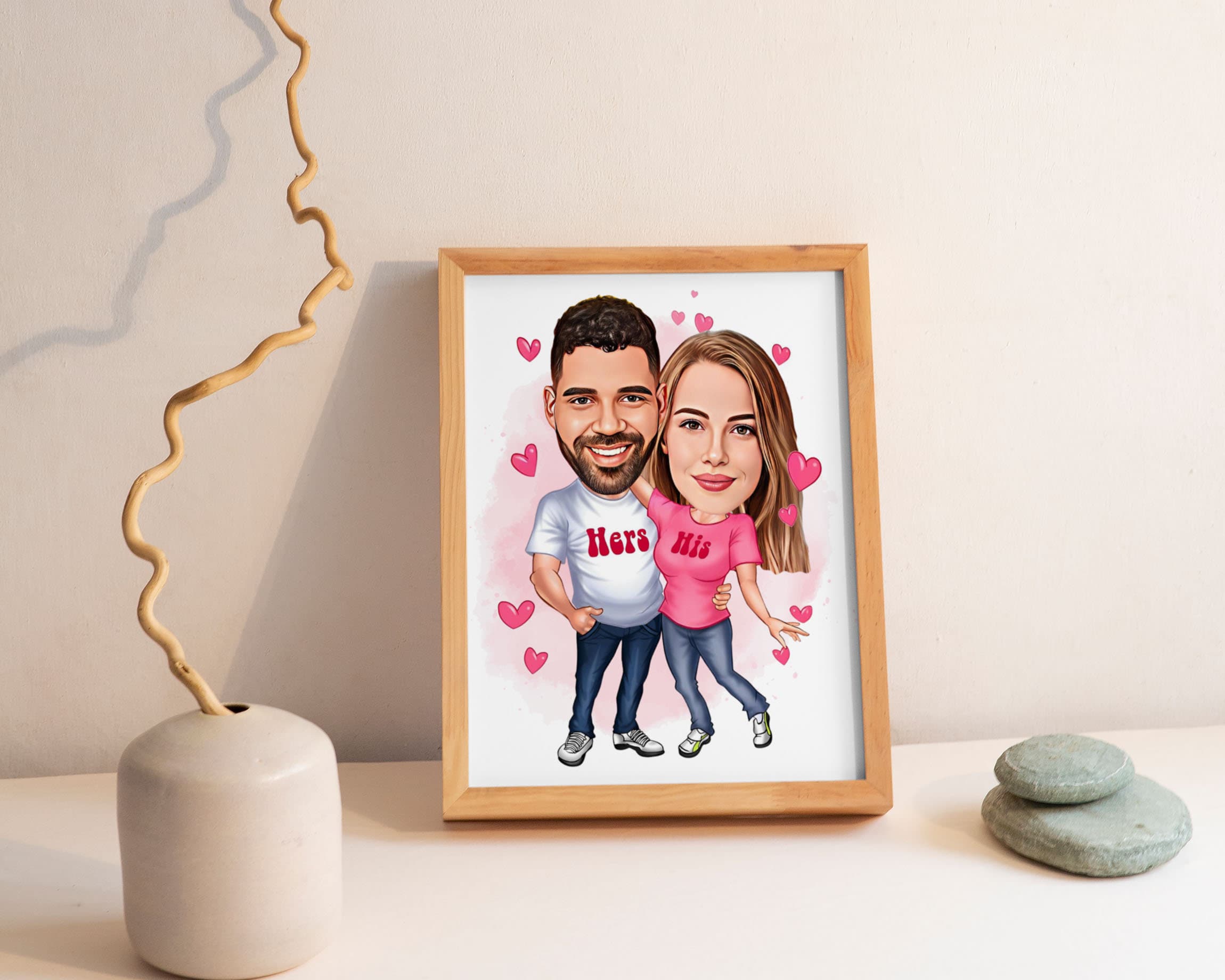 Custom Couple Cartoon Portrait, Couple Portrait, Couple Gift, Couple ...