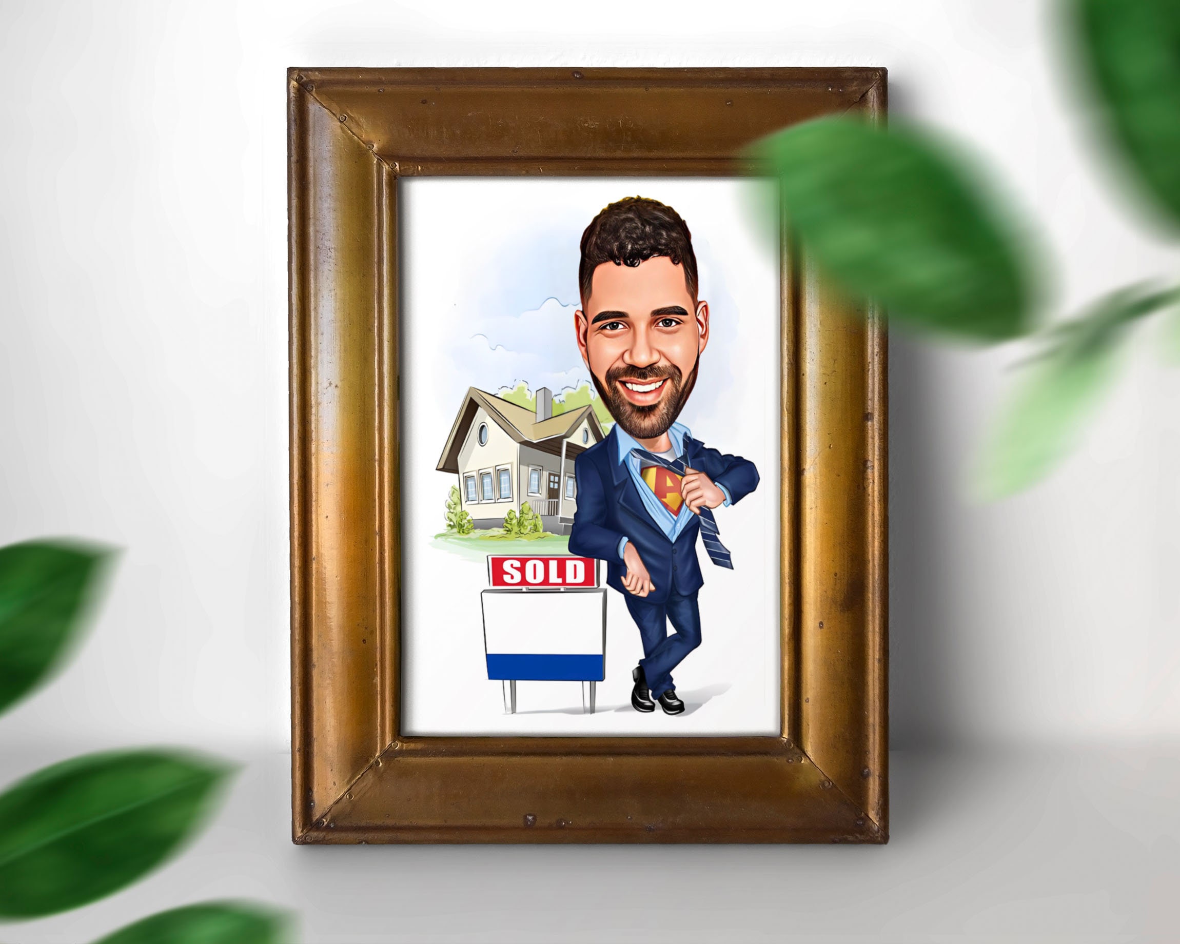 Custom Super Realtor Cartoon Portrait, Realtor Caricature, Realtor Gift ...