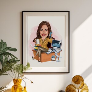 Custom Female Boss Cartoon Portrait, Boss Portrait, Gifts for Boss ...