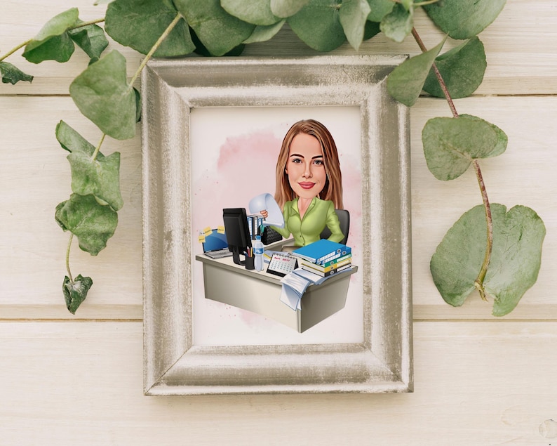 Custom Female Boss Cartoon Portrait, Boss Portrait, Gifts for Boss ...