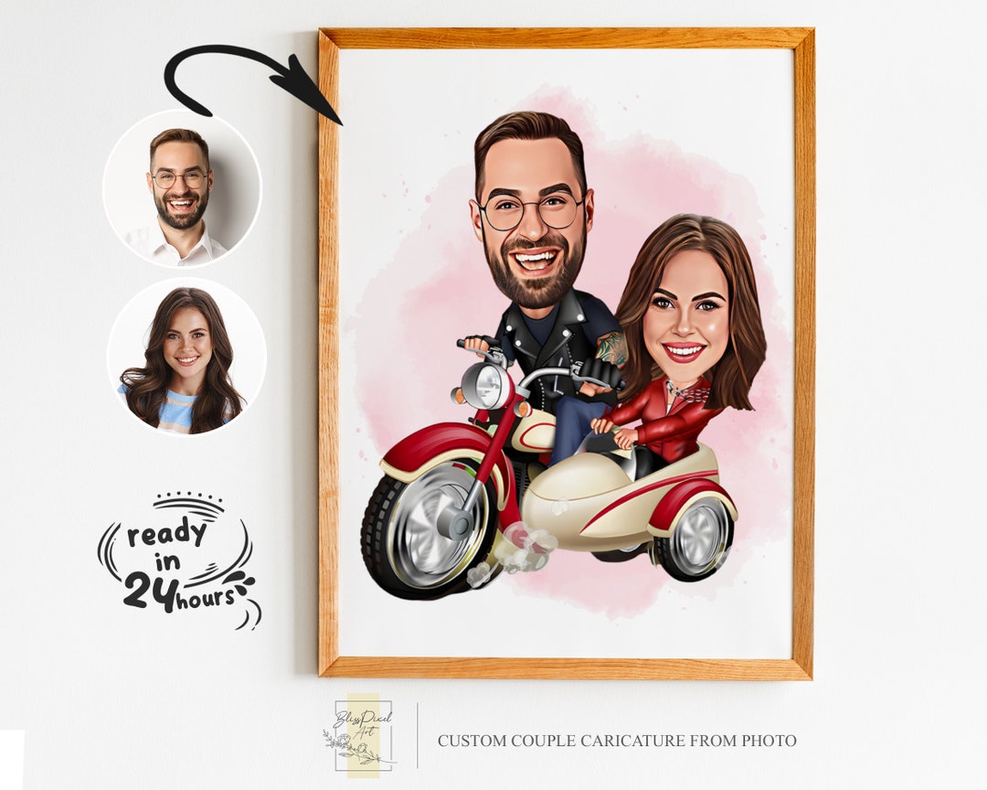 Custom Couple Cartoon Portrait, Couple Portrait, Couple Gift, Couple ...