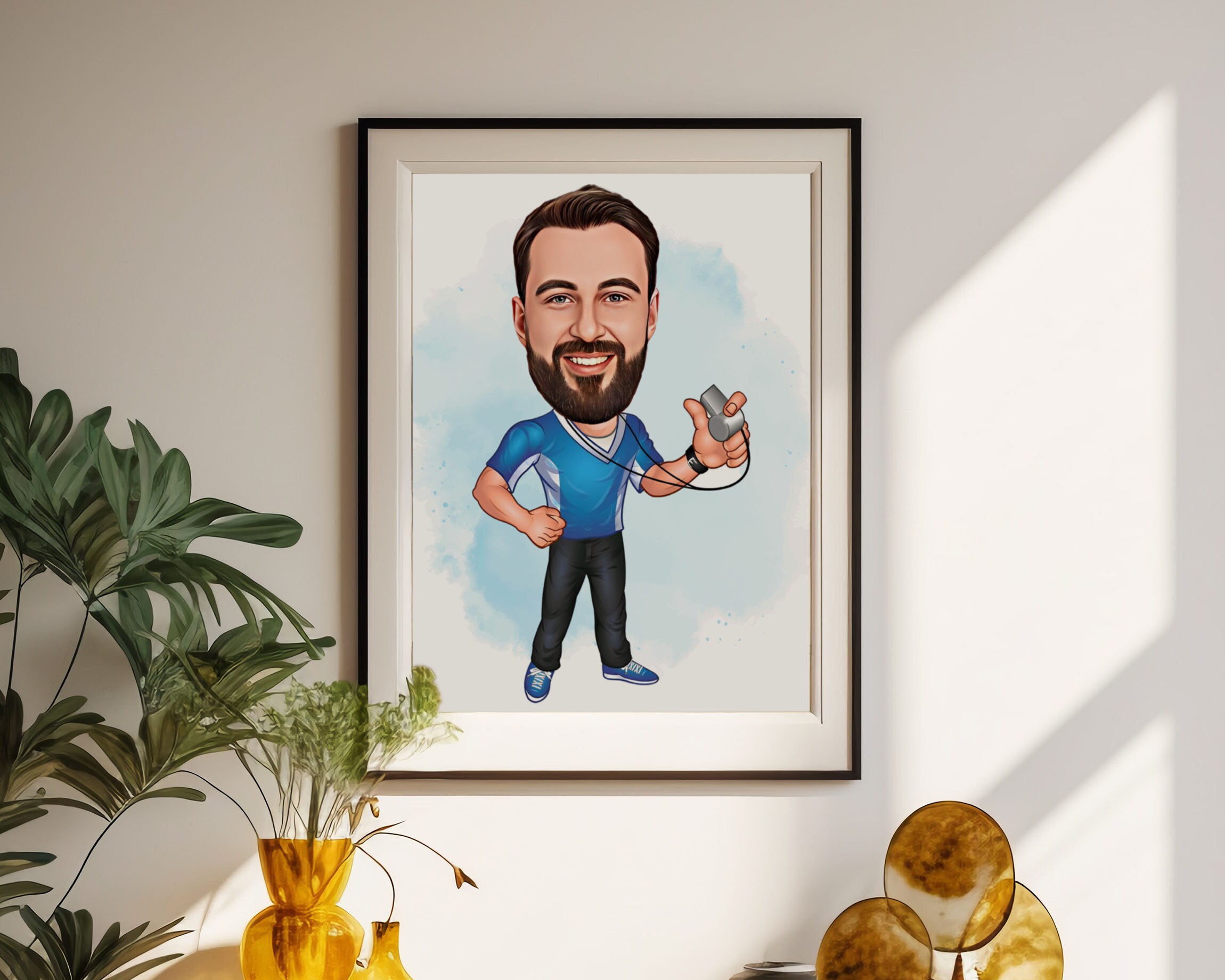 Custom Coach Cartoon Portrait, Coach Portrait, Coach Gift, Coach ...