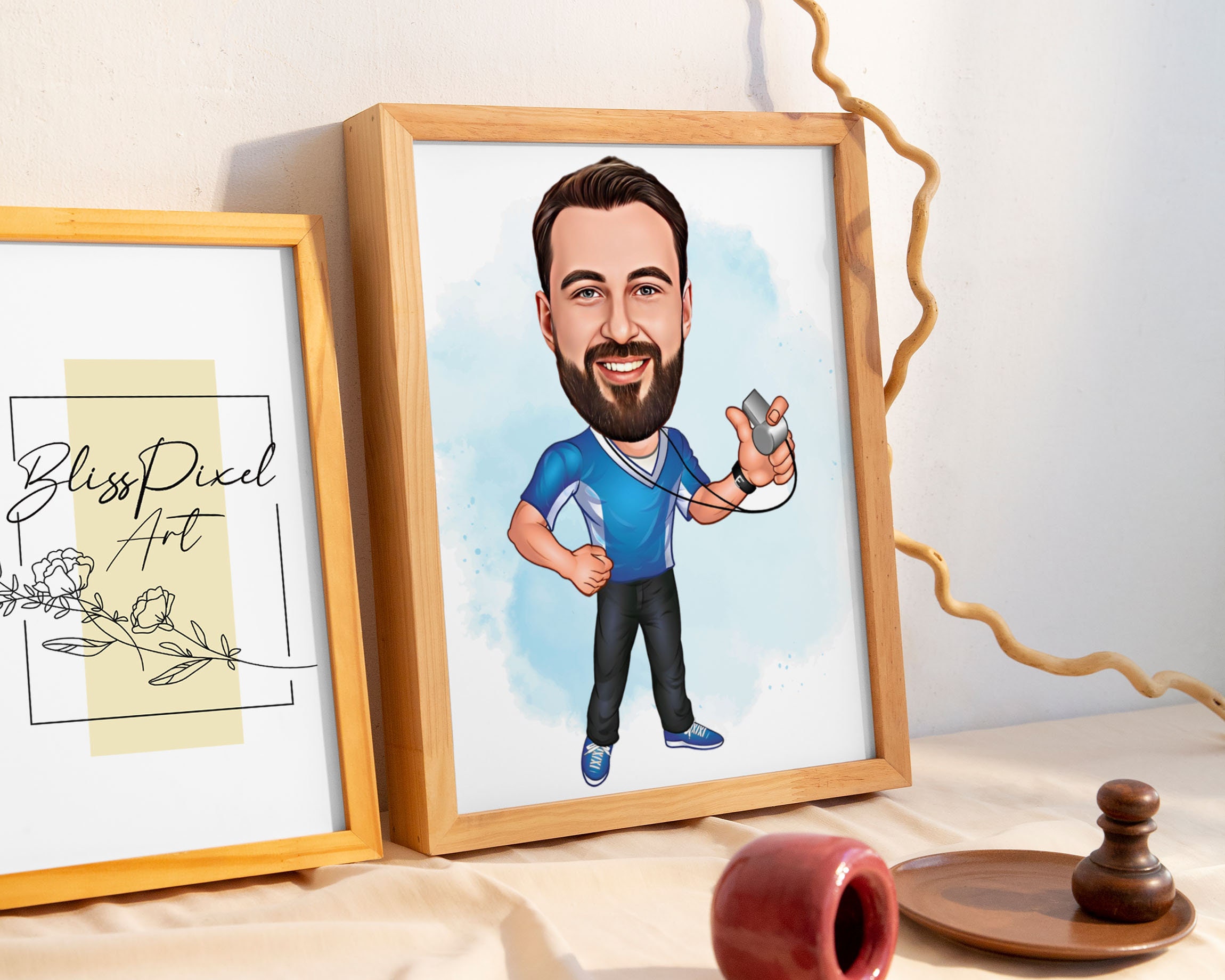 Custom Coach Cartoon Portrait, Coach Portrait, Coach Gift, Coach ...
