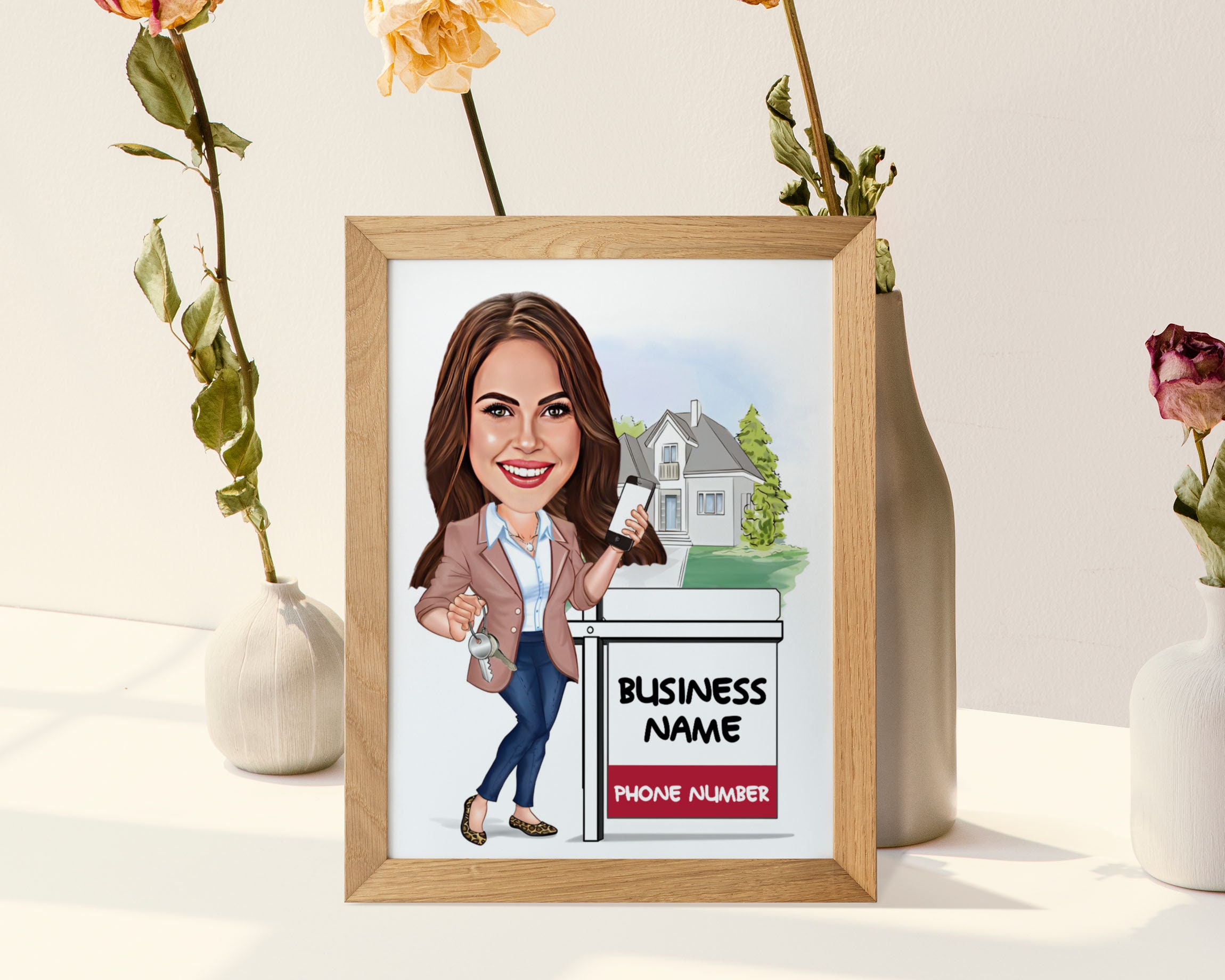 Custom Realtor Cartoon Portrait, Realtor Caricature, Realtor Gift, Real ...