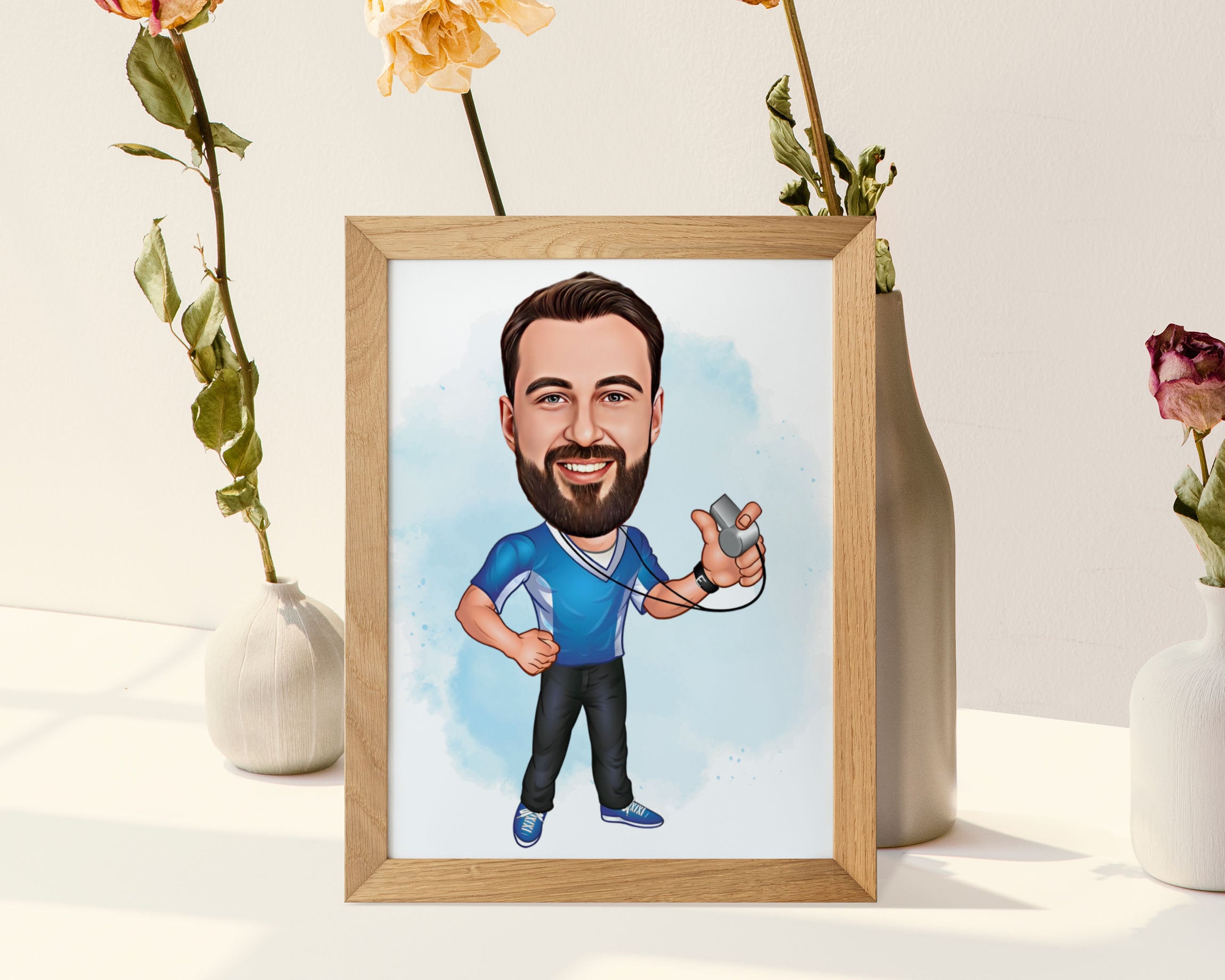 Custom Coach Cartoon Portrait, Coach Portrait, Coach Gift, Coach ...
