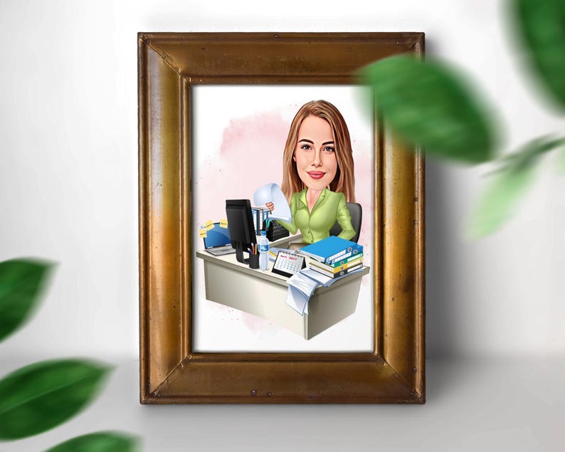 Custom Female Boss Cartoon Portrait, Boss Portrait, Gifts for Boss ...