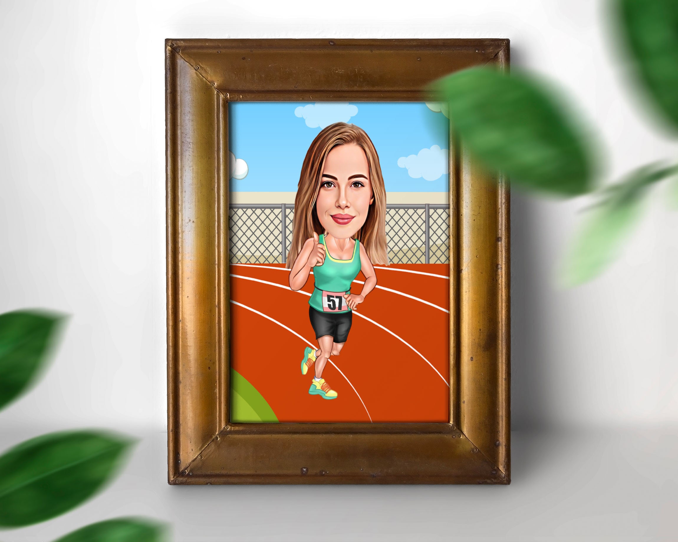 Custom Runner Cartoon Portrait, Runner Portrait, Runner Gift, Runner ...
