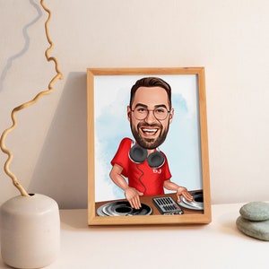 Custom DJ Cartoon Portrait, DJ Caricature, Gift for Dj, Funny Dj ...
