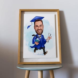 Custom Graduation Cartoon Portrait, Graduation Portrait, Graduation ...