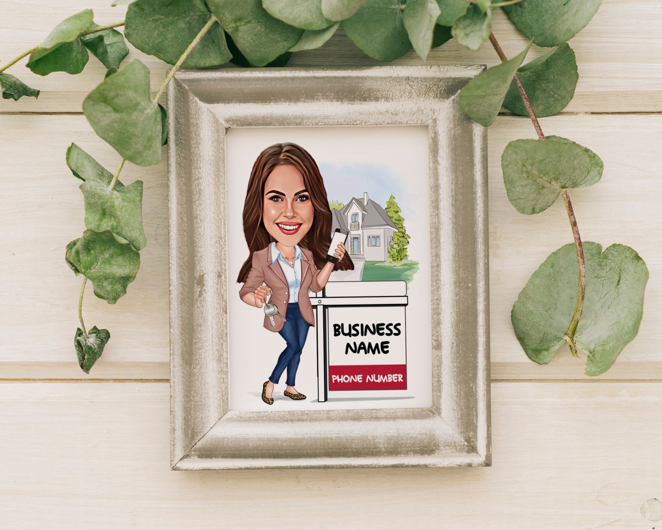 Custom Realtor Cartoon Portrait, Realtor Caricature, Realtor Gift, Real ...