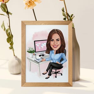 Custom Female Boss Cartoon Portrait, Boss Portrait, Gifts for Boss ...