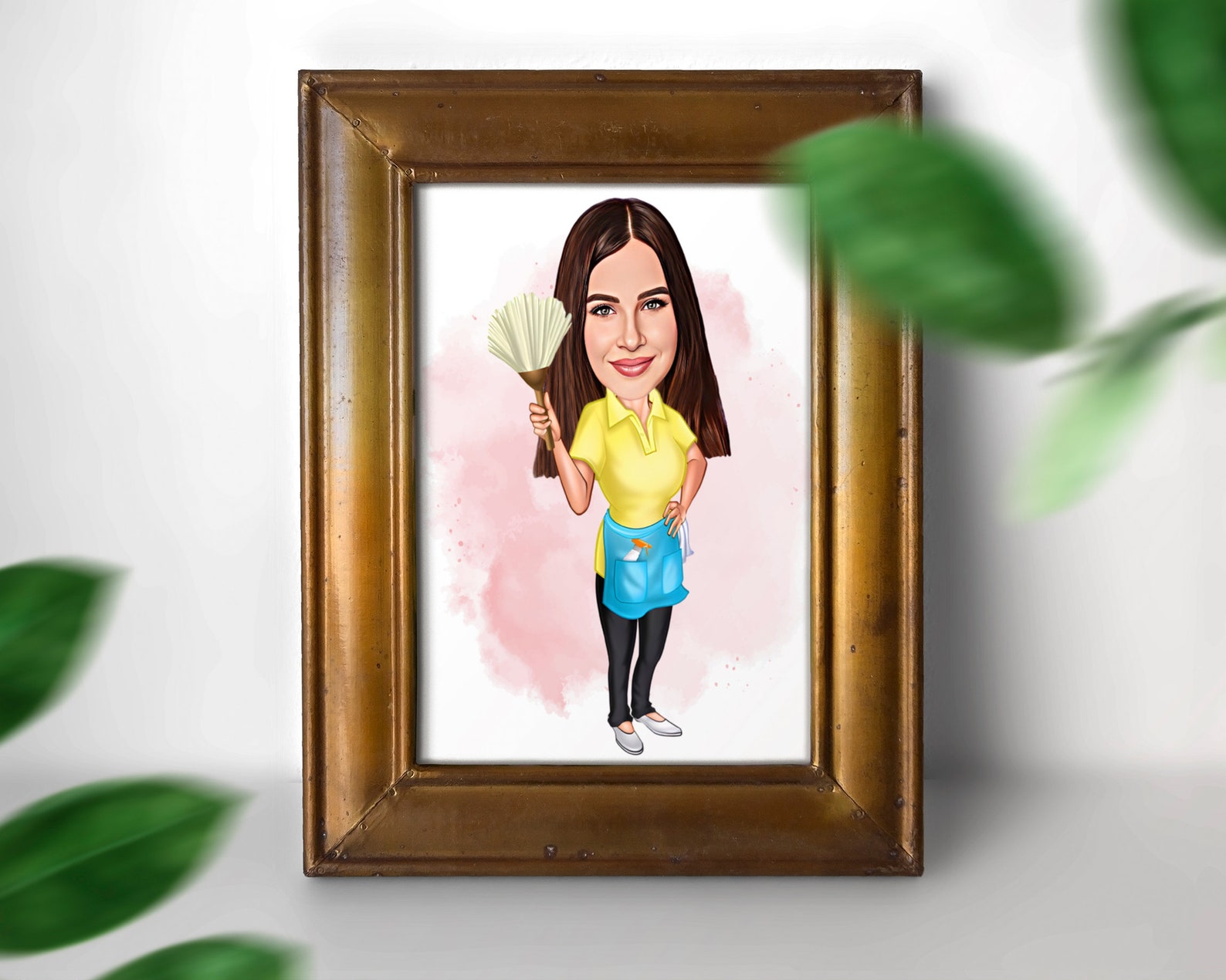 Custom Cleaner Cartoon Portrait, Cleaner Portrait, Gift for Cleaner ...