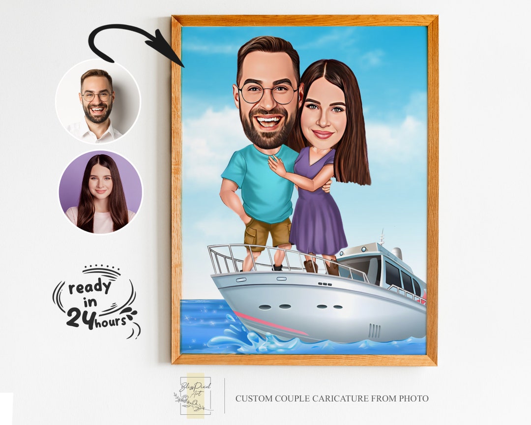 Custom Couple Cartoon Portrait, Couple Portrait, Couple Gift, Couple ...