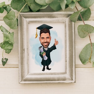 Custom Graduation Cartoon Portrait, Graduation Portrait, Graduation ...