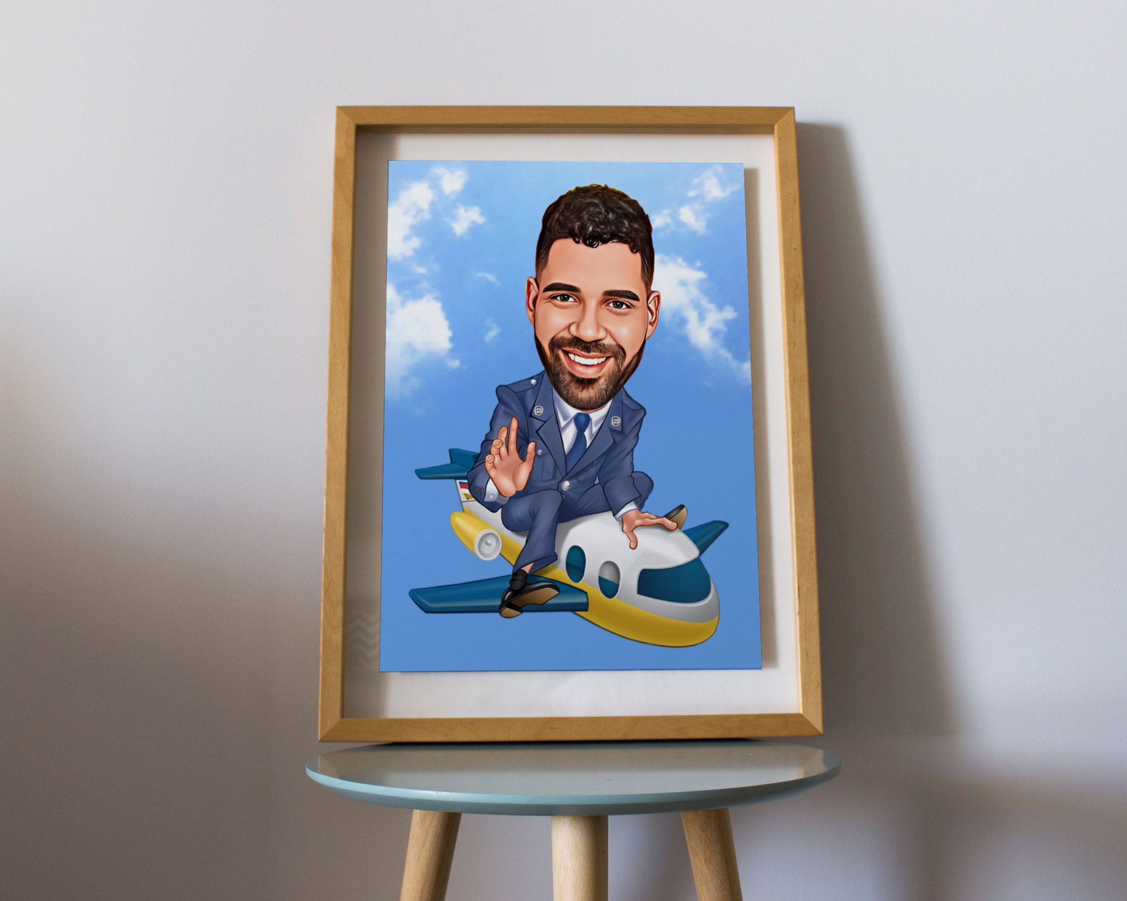 Custom Pilot Cartoon Portrait, Pilot Portrait, Pilot Gift, Pilot ...
