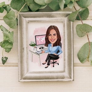 Custom Female Boss Cartoon Portrait, Boss Portrait, Gifts for Boss ...
