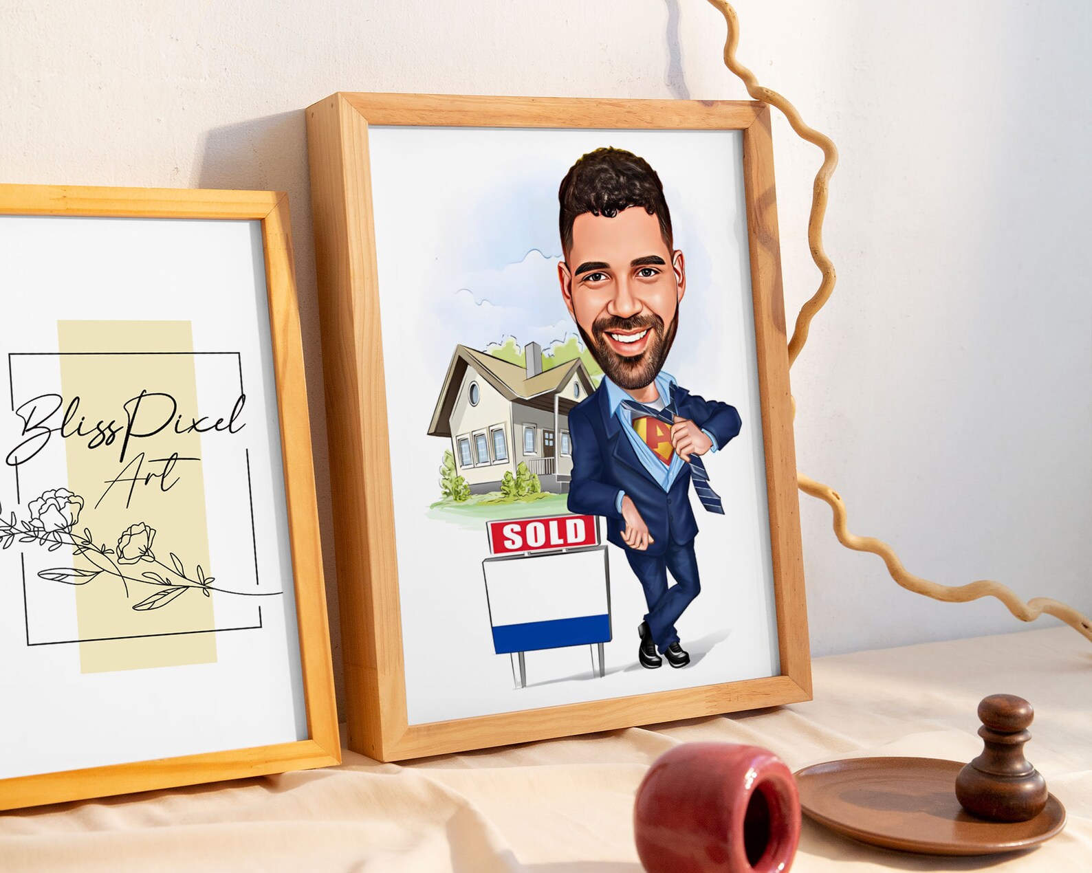 Custom Super Realtor Cartoon Portrait, Realtor Caricature, Realtor Gift ...