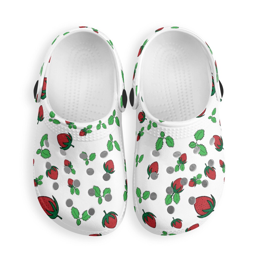 Kids Strawberry Clogs, Harajuku Kids Shoes, Decora Kei Fashion, Kawaii ...