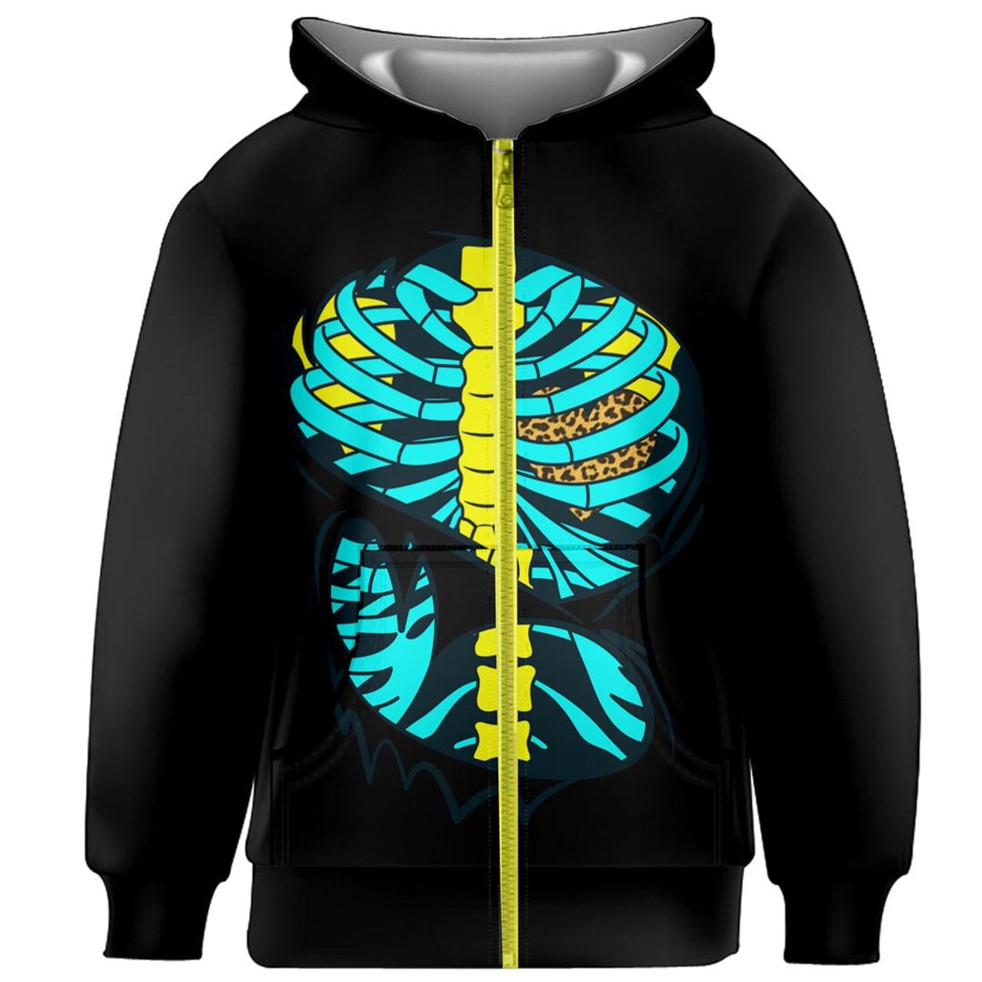 Neon Skeleton Jumper, Visual Kei Kids Hoodie, Punk Sweater, Harajuku ...
