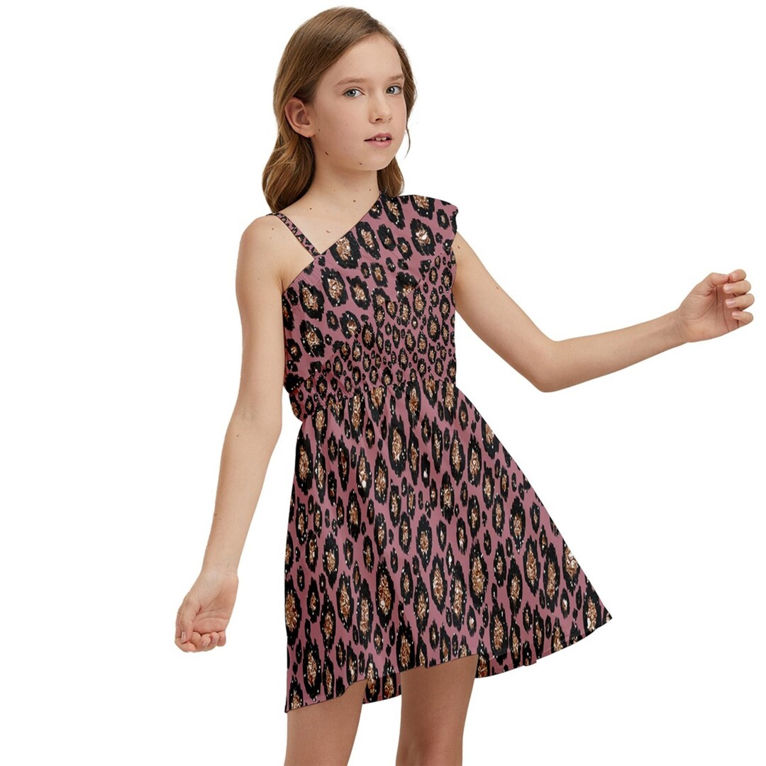 Gyaru Kid's Dress, Harajuku Kids, Pink Leopard Print, Animal Print ...