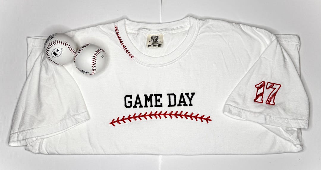 Custom Embroidery Baseball Softball Shirt, Hand-stitched Embroidered ...