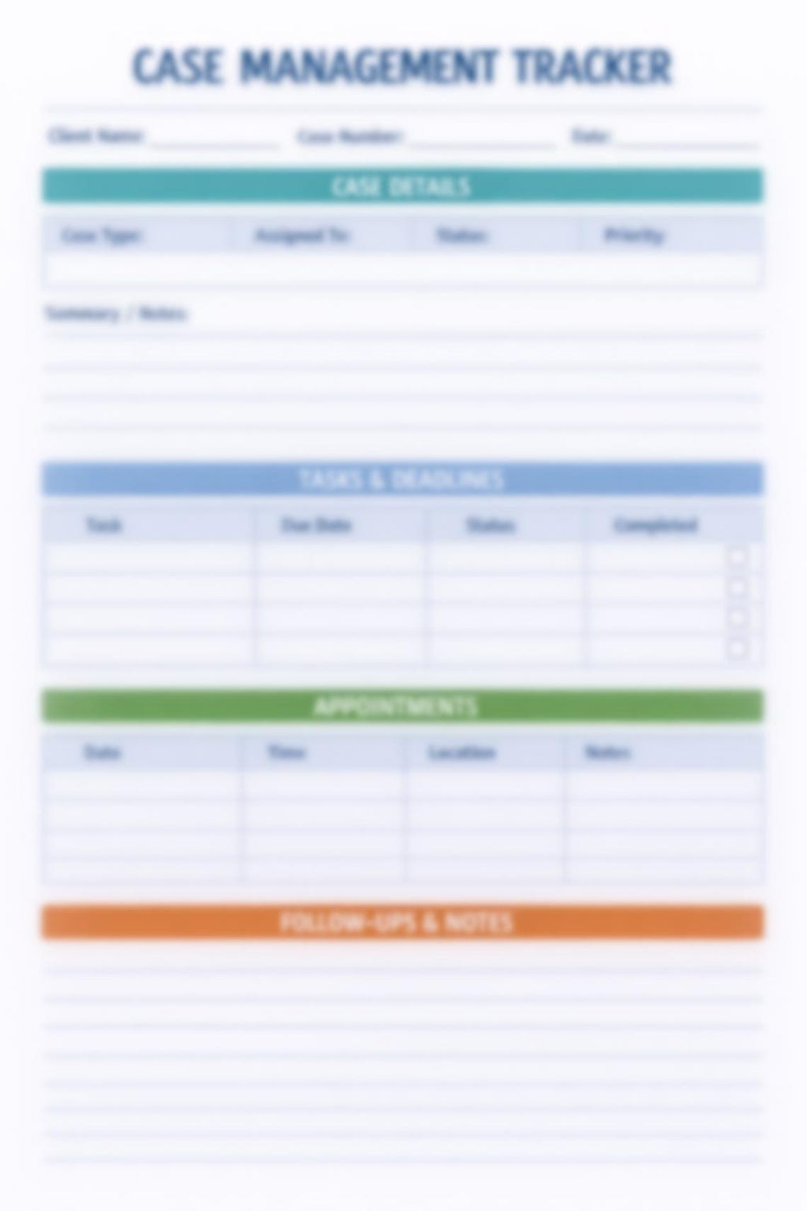 Case Management Templates - Etsy