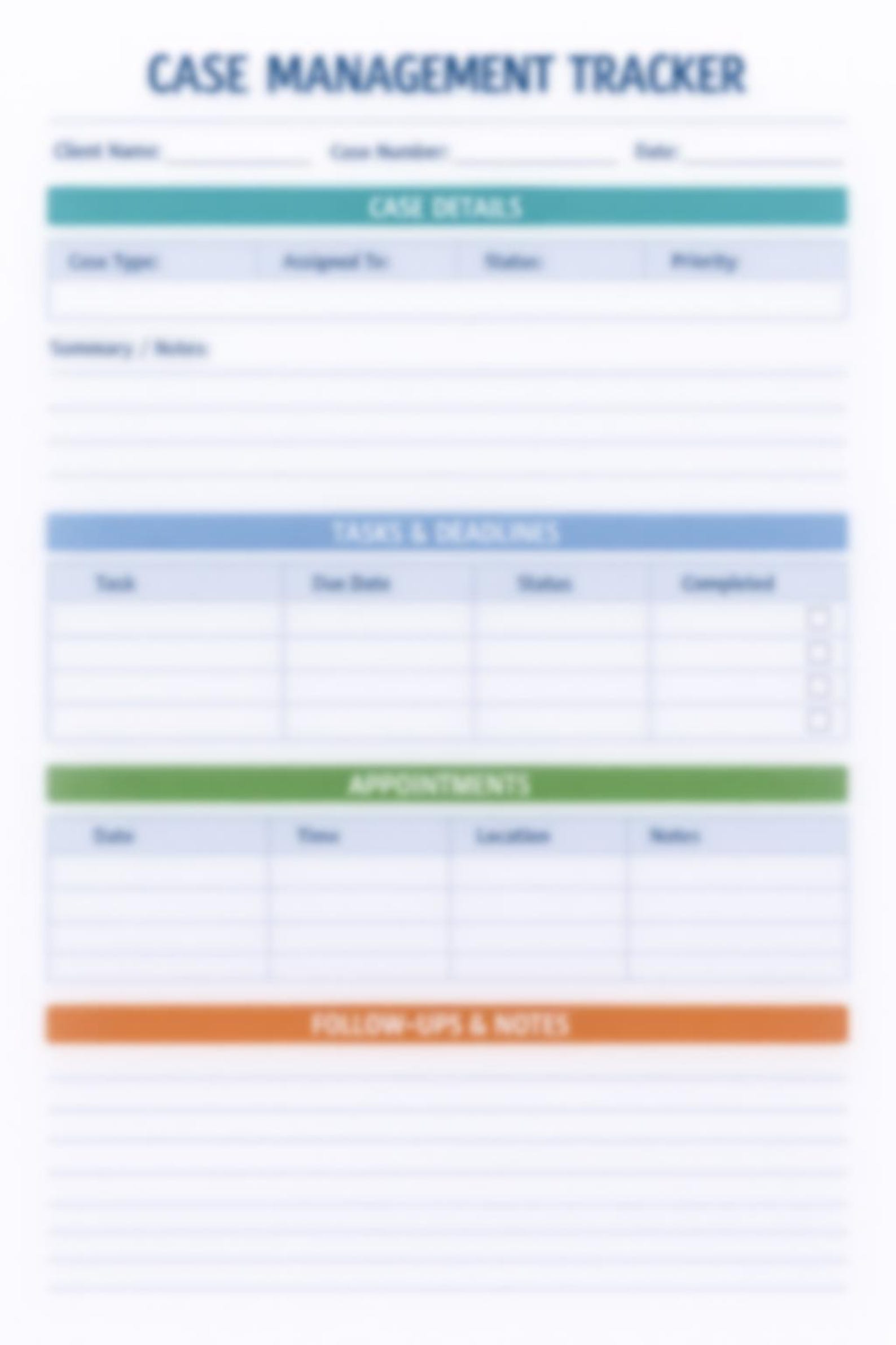 Case Management Templates - Etsy