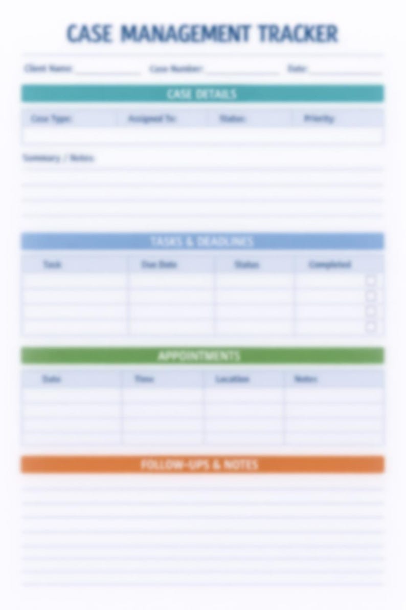 Case Management Templates - Etsy