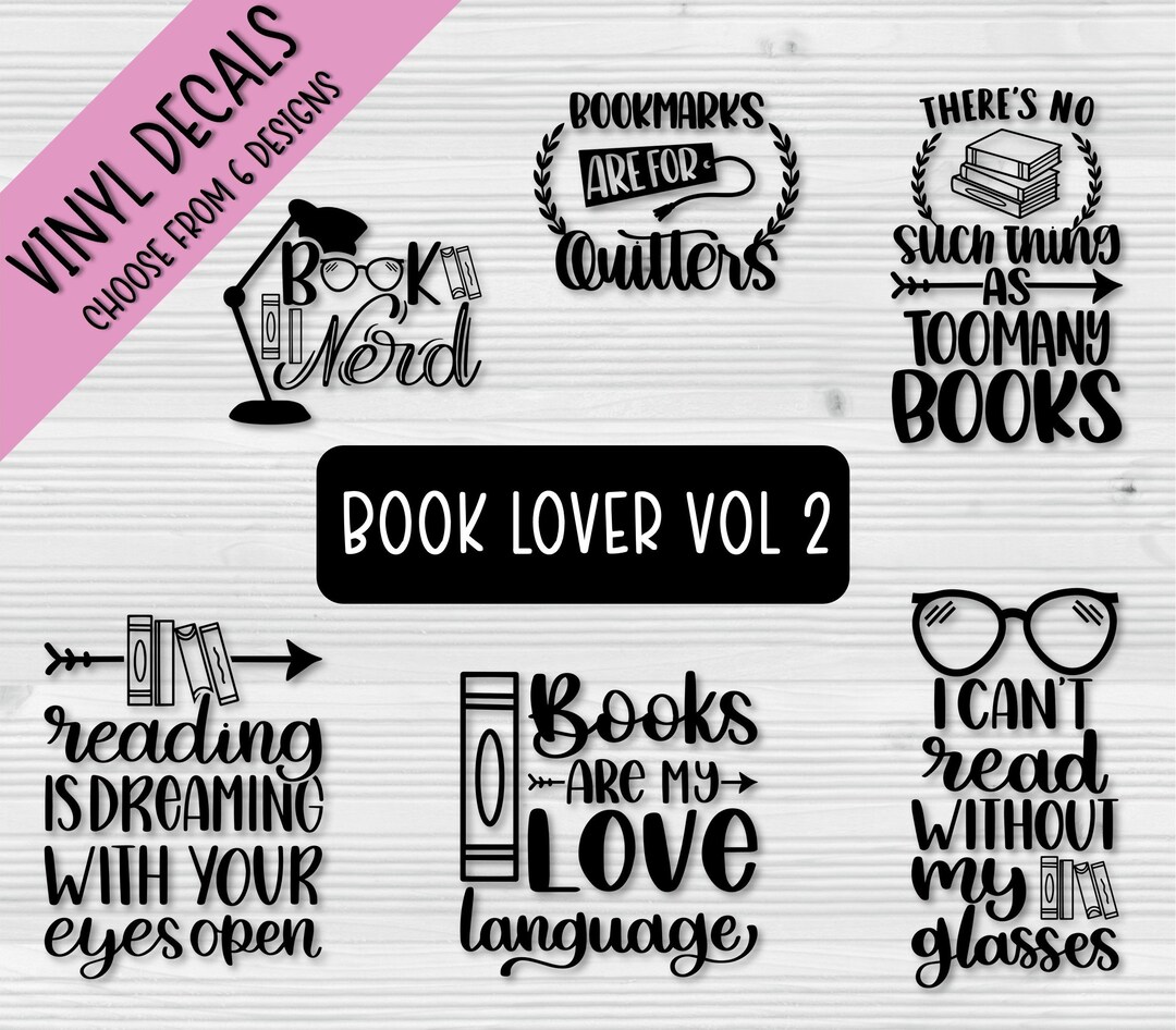 Books Lover Vol. 2 Vinyl Decals | Book Decals | Reading Decals ...