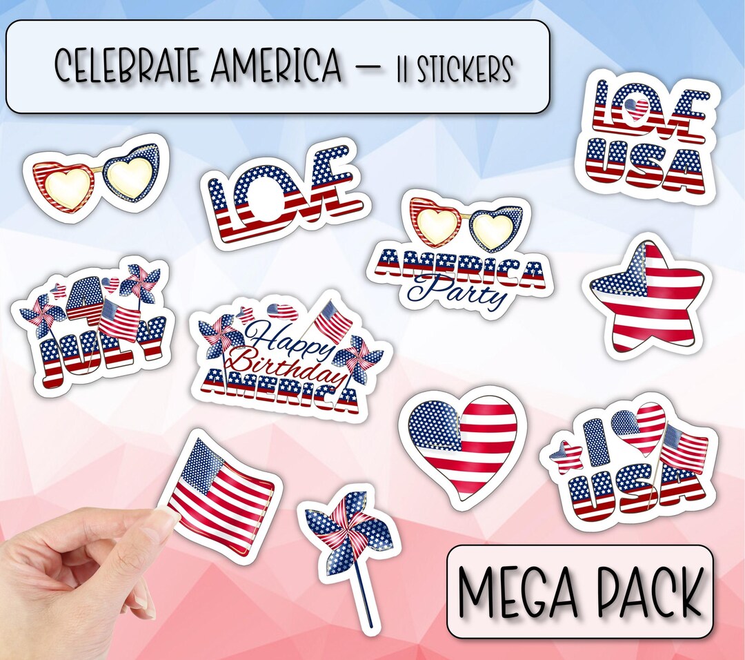Celebrate America MEGA Sticker Pack | Patriotic Stickers | Scrapbook ...