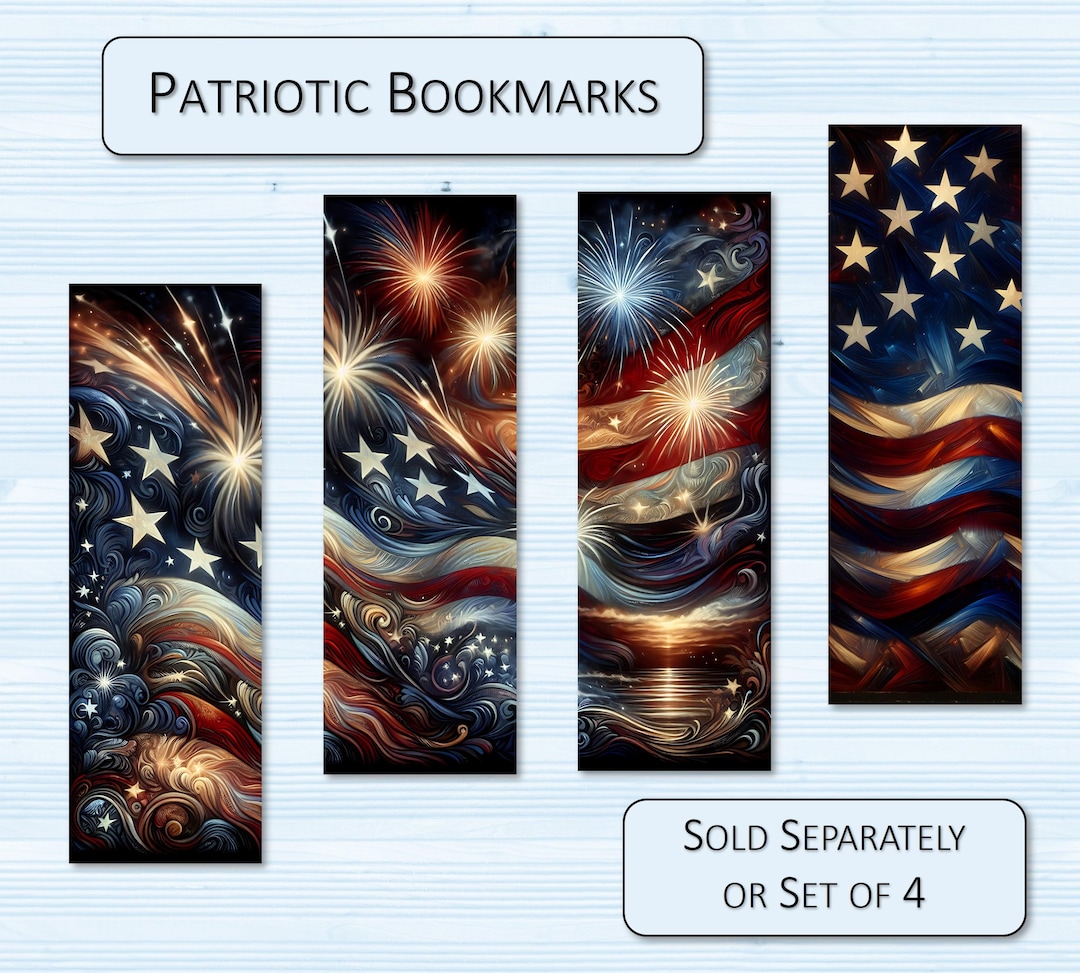 Patriotic Bookmarks | Bookmark Set or Single | Laminated Bookmark ...