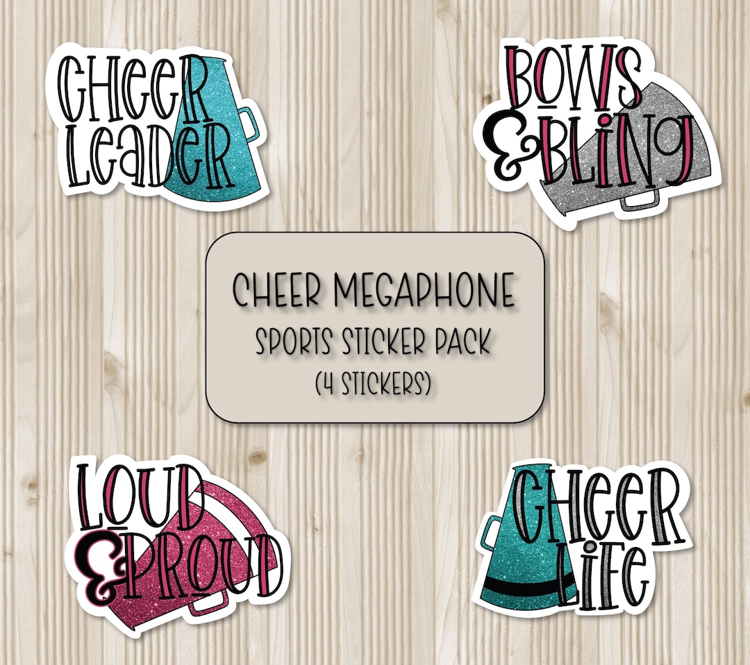 Cheer Megaphone Sticker Pack Sports Stickers Scrapbooking Stickers ...