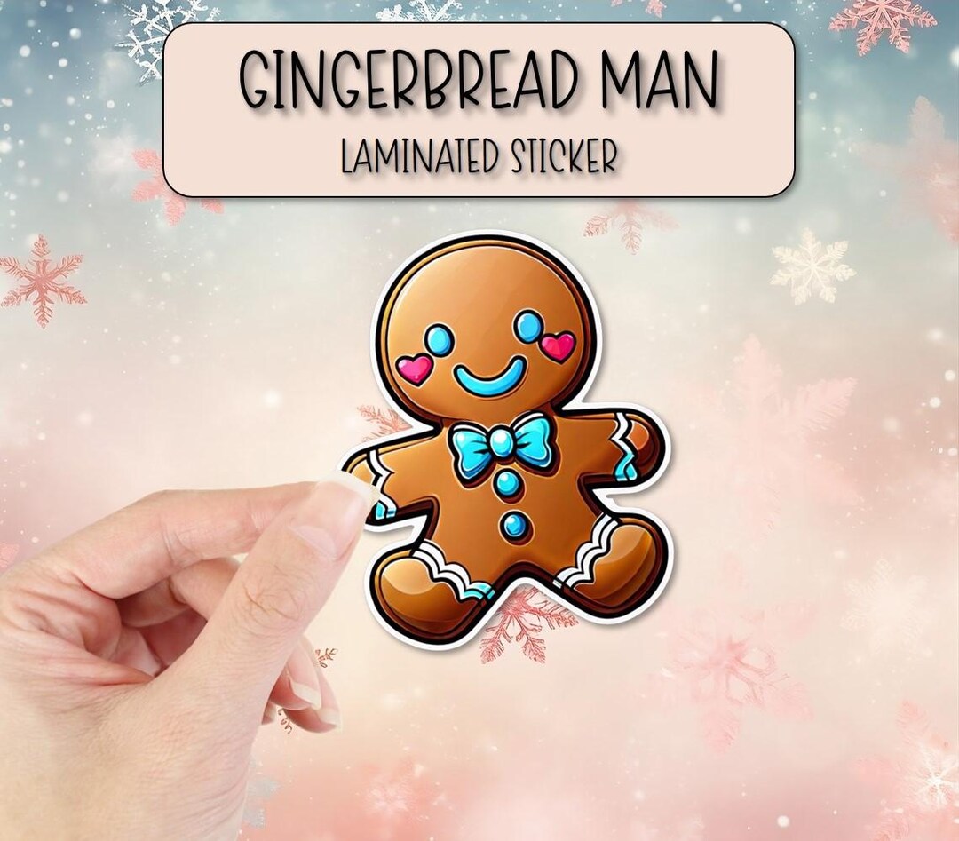 Gingerbread Man Sticker | Laminated Stickers | Weatherproof Stickers ...