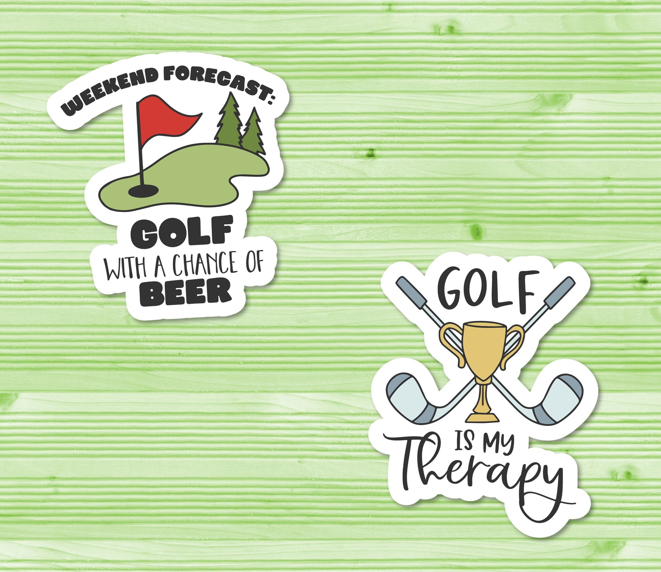 Golf Themed Stickers Laminated Stickers Golfer Stickers Laptop Stickers ...