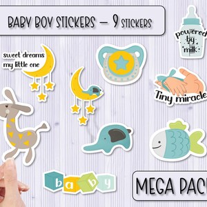 Baby Boy MEGA Sticker Pack | Decals | Scrapbooking Stickers | Laptop ...