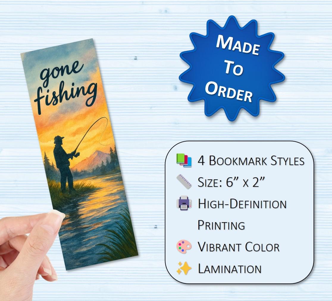 Fishing Bookmarks | Handmade Bookmark | Gift for Book Lover | Book ...