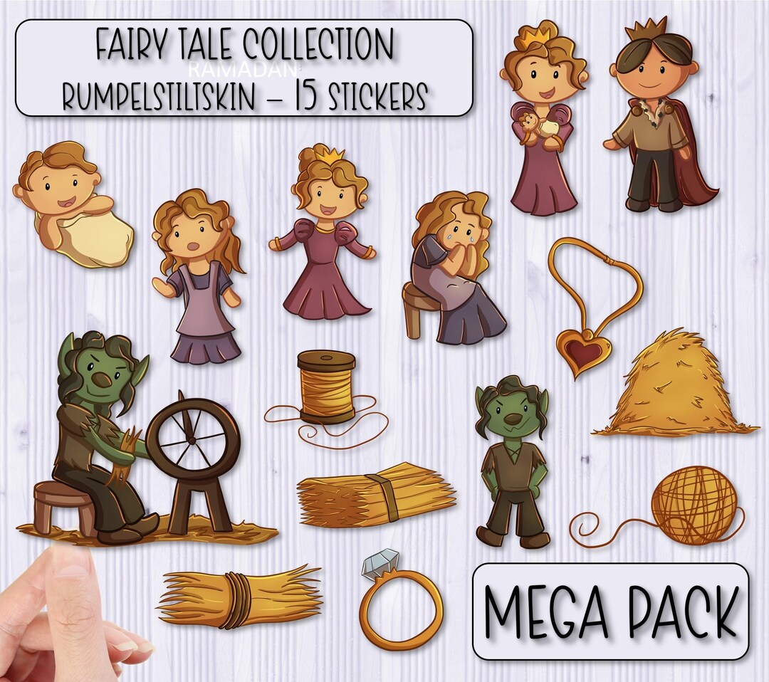 Rumpelstiltskin MEGA Sticker Pack | Fairy Tale Decals | Scrapbooking ...
