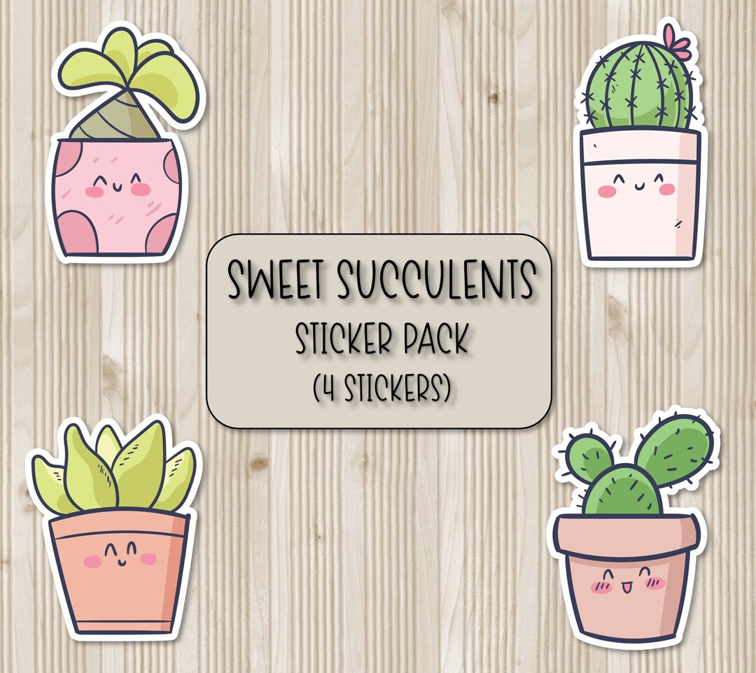 Sweet Succulents Sticker Pack | Cactus Decals | Scrapbooking Stickers ...