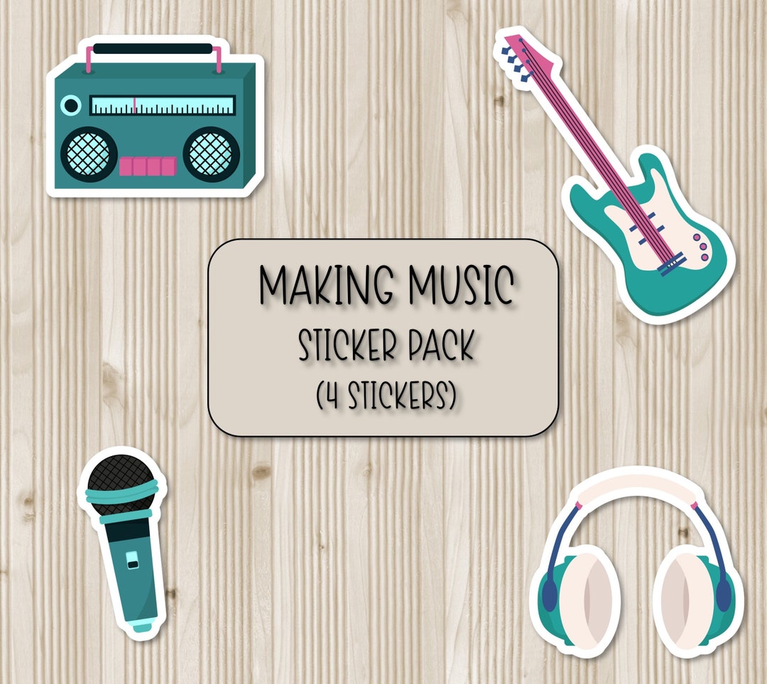 Making Music Sticker Pack | Musical Instrument Decals | Scrapbooking ...