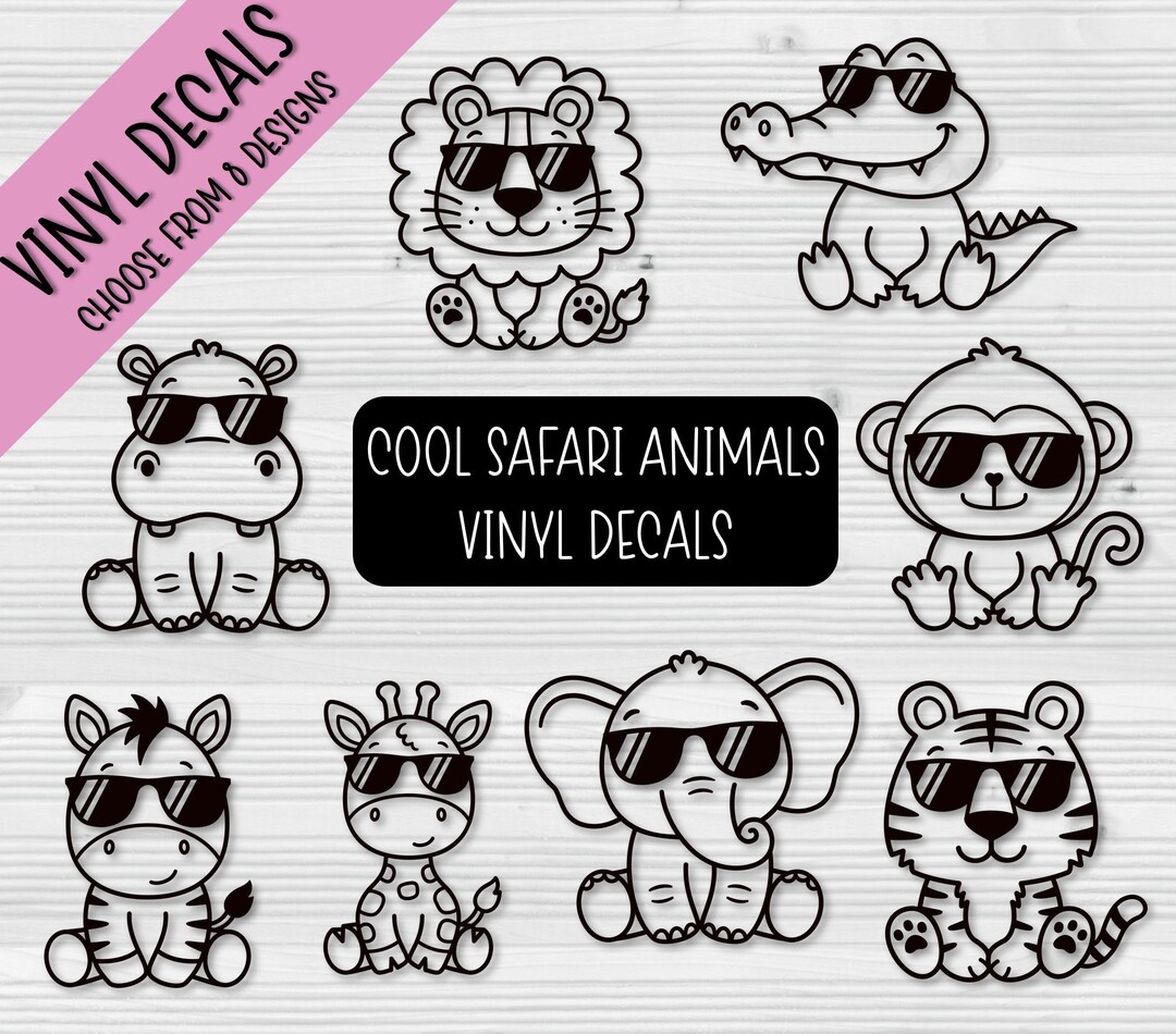 Cool Safari Animal Vinyl Decals | Animal Decals | Nursery Decals ...