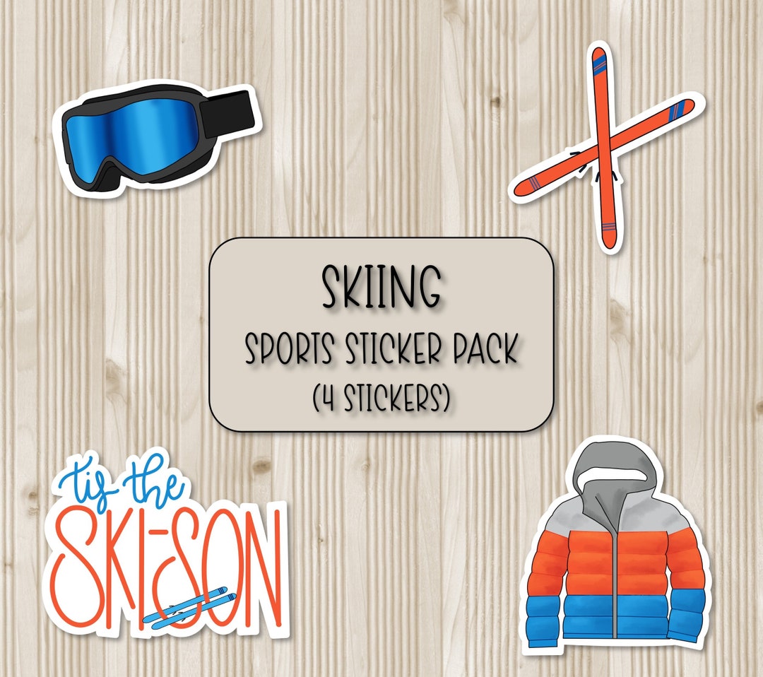Skiing Sticker Pack | Hobby Decals | Sports Stickers | Scrapbooking ...